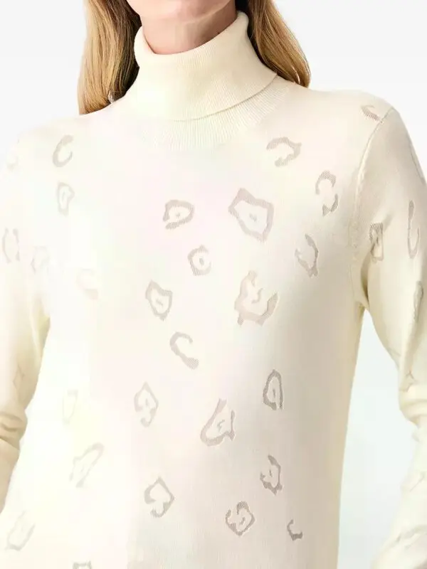 FRACOMINA Leopard-pattern Roll-neck Sweater