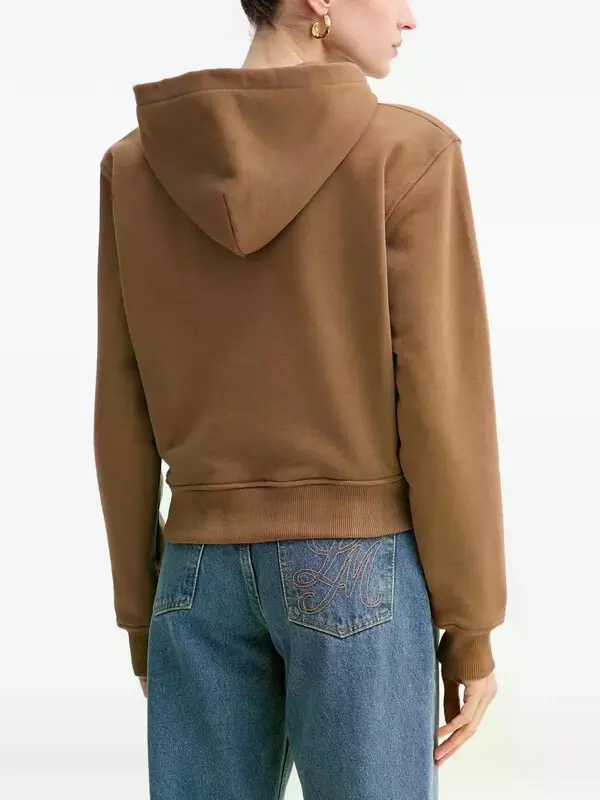 LA MANIA Lio Logo-embroidered Ribbed-trim Hoodie