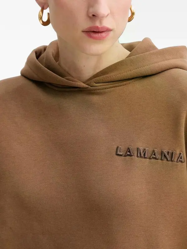 LA MANIA Lio Logo-embroidered Ribbed-trim Hoodie