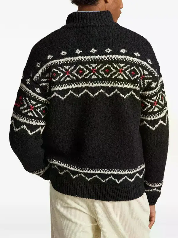 Polo Ralph Lauren Snowflake-intarsia Half-zip Sweater