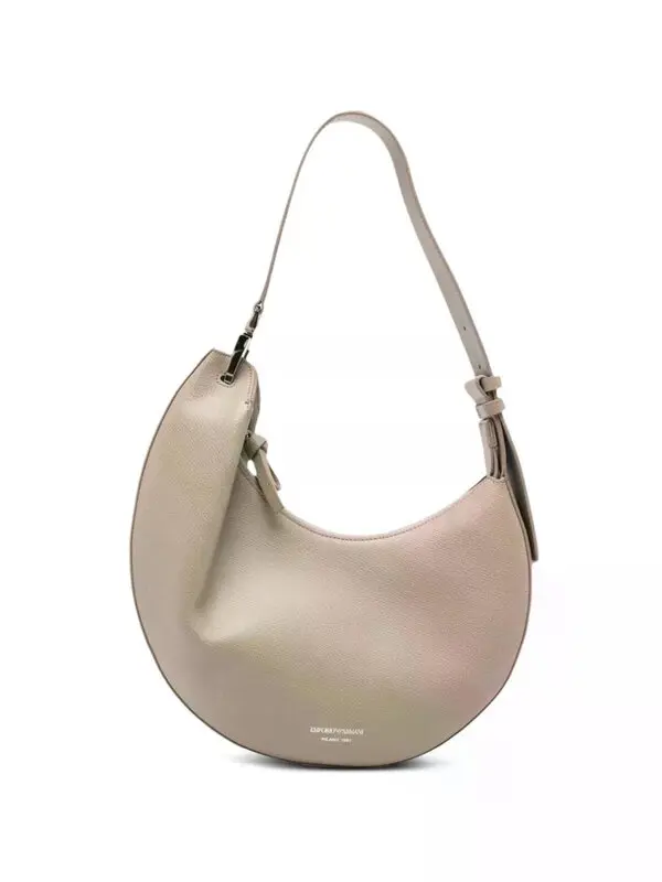 Emporio Armani Grained Leather Tote Bag - Neutrals