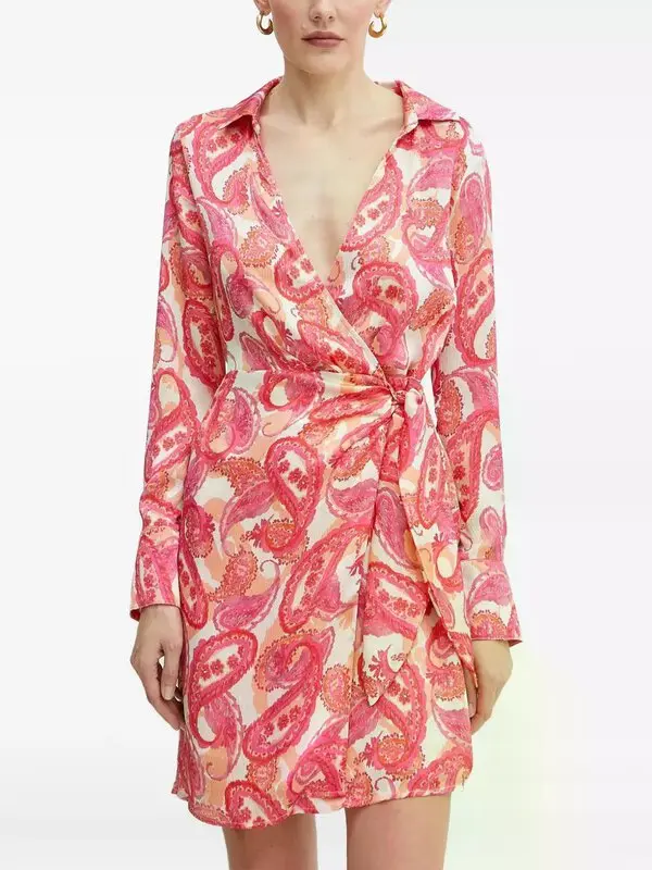 MORGAN Paisley-print Wrap Mini Dress