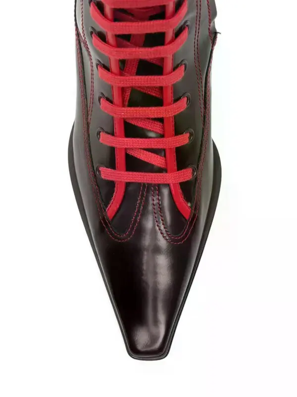 Marni Lace-up Pointed-toe Boots - Brown