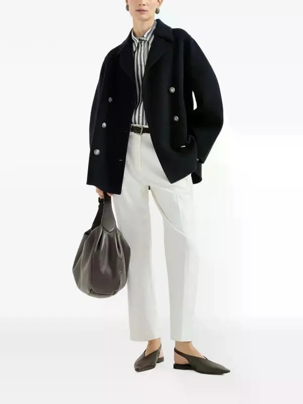 Brunello Cucinelli Wide Stripe Silk Poplin Shirt