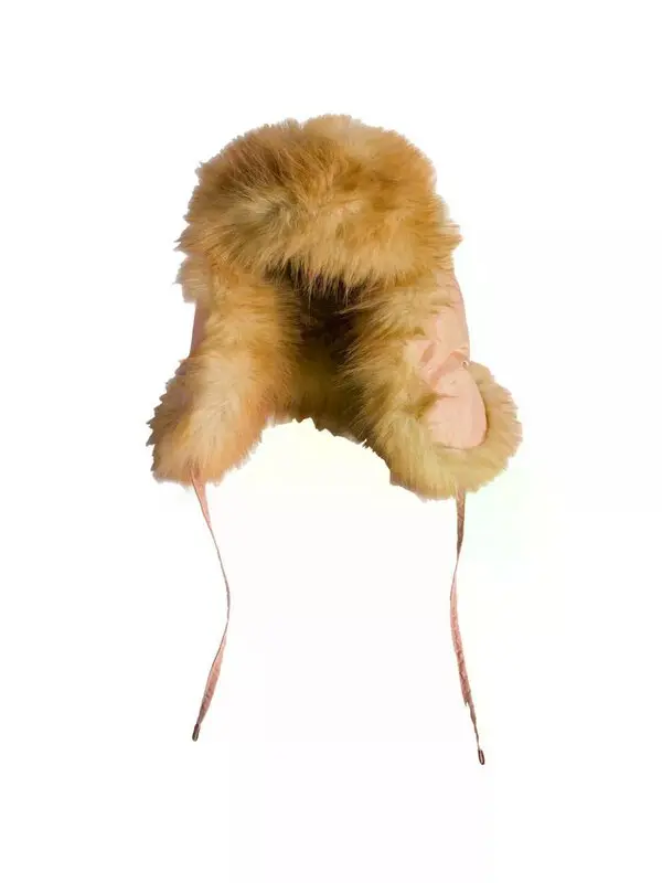 Miu Miu Technical Fabric And Faux Fur Trapper Hat