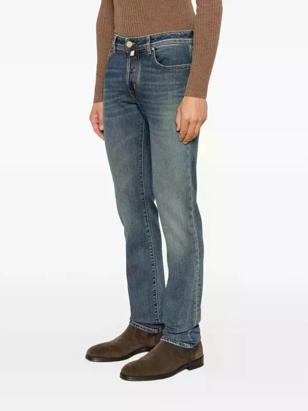 Jacob Cohen Logo-patch Whiskered Jeans