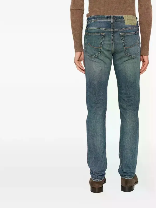 Jacob Cohen Logo-patch Whiskered Jeans