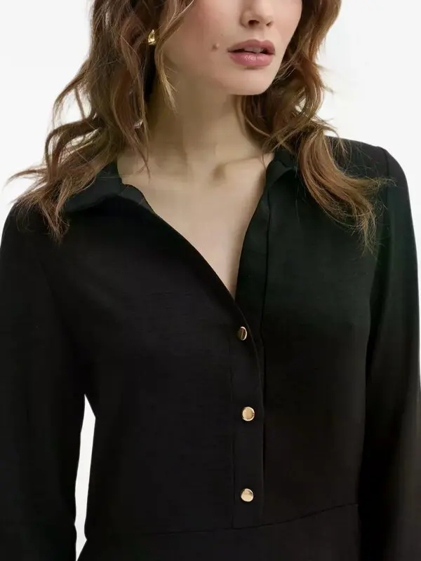 MORGAN Button-fastening Long-sleeve Mini Dress