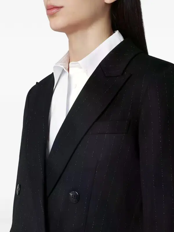 VITOVI Pinstriped Double-breasted Blazer