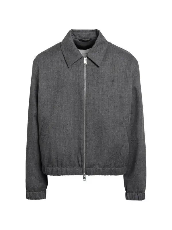 AMI Paris Wool Padded Jacket With De Coeur