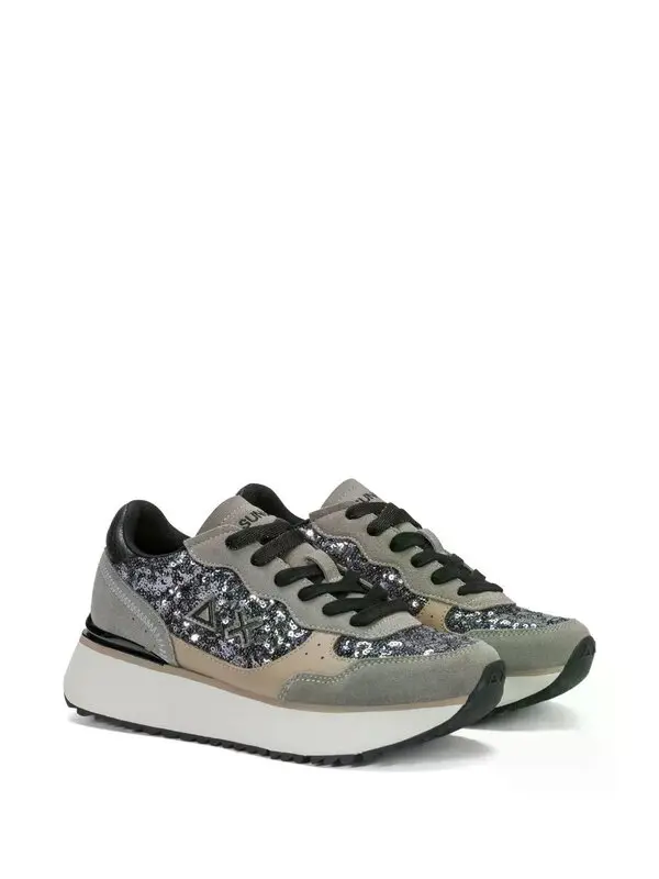 SUN 68 Big Ally Sequin-embellished Platform Sneakers