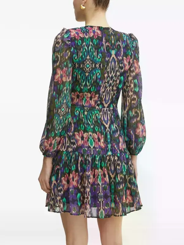 MORGAN Abstract-print V-neck Mini Dress