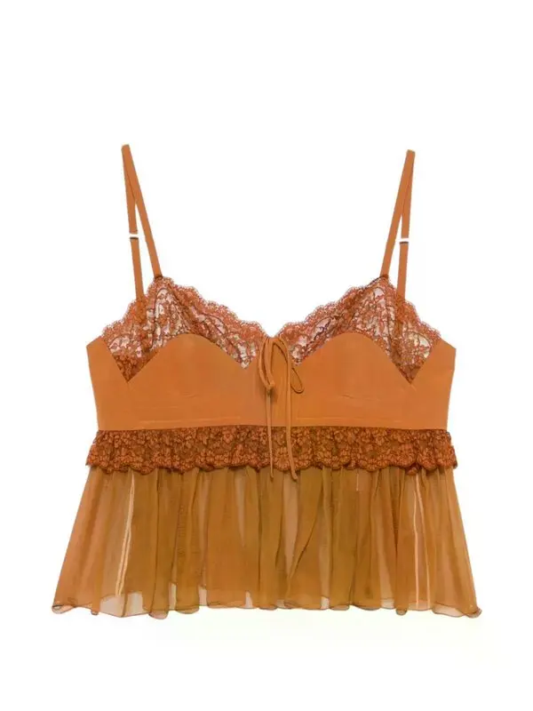 Chloé Lace-trim Pleated Silk Blouse
