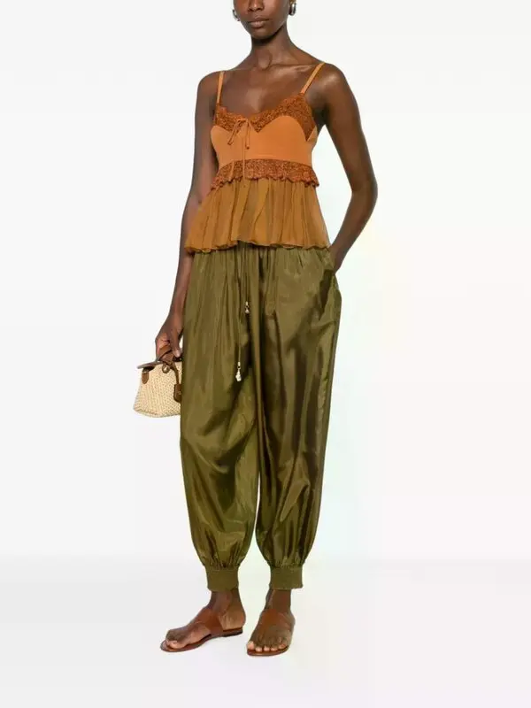 Chloé Lace-trim Pleated Silk Blouse