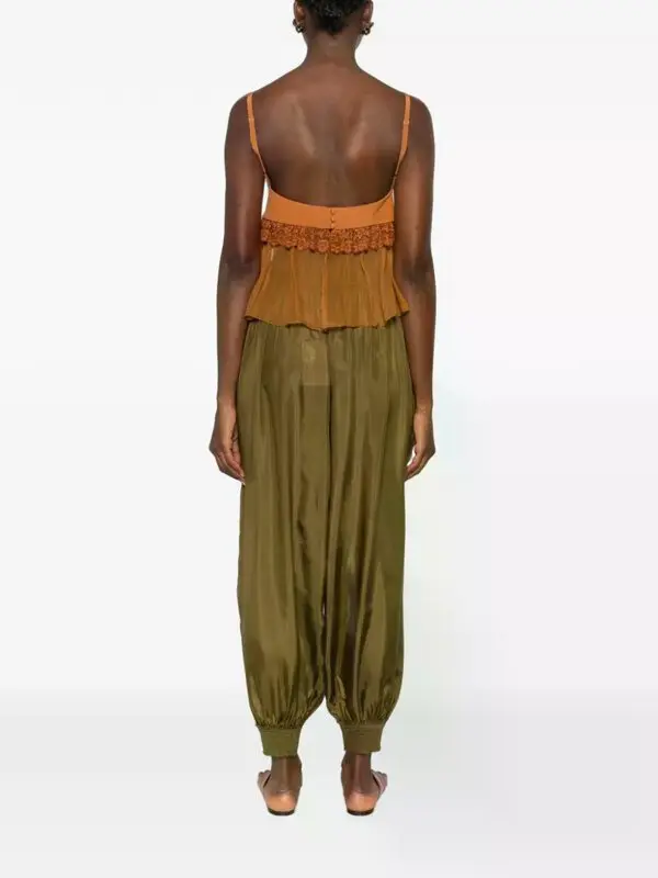 Chloé Lace-trim Pleated Silk Blouse