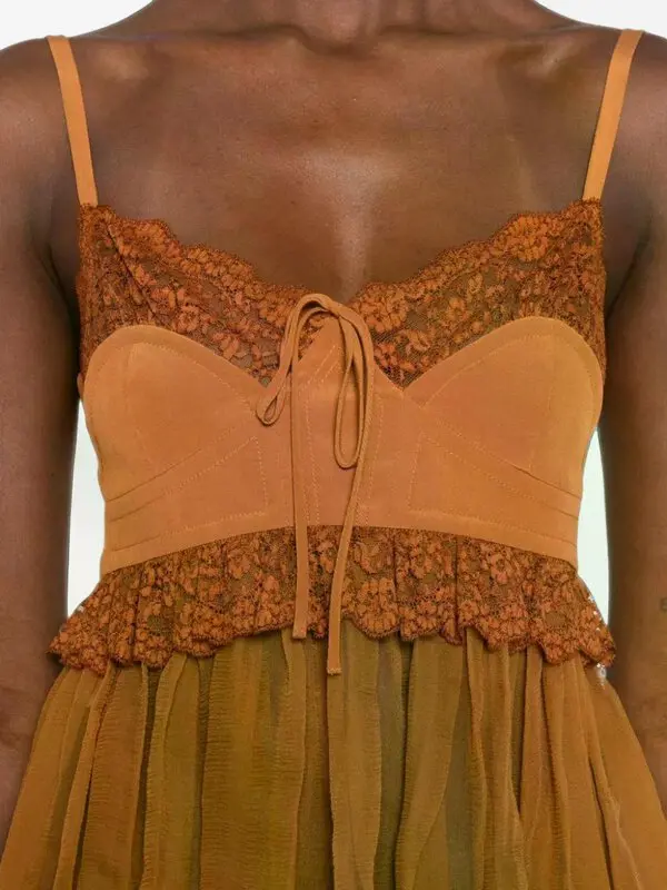 Chloé Lace-trim Pleated Silk Blouse