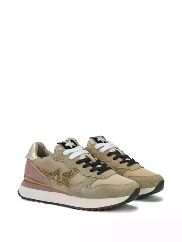 SUN 68 Stargirl Crystal-embellished Panelled Sneakers