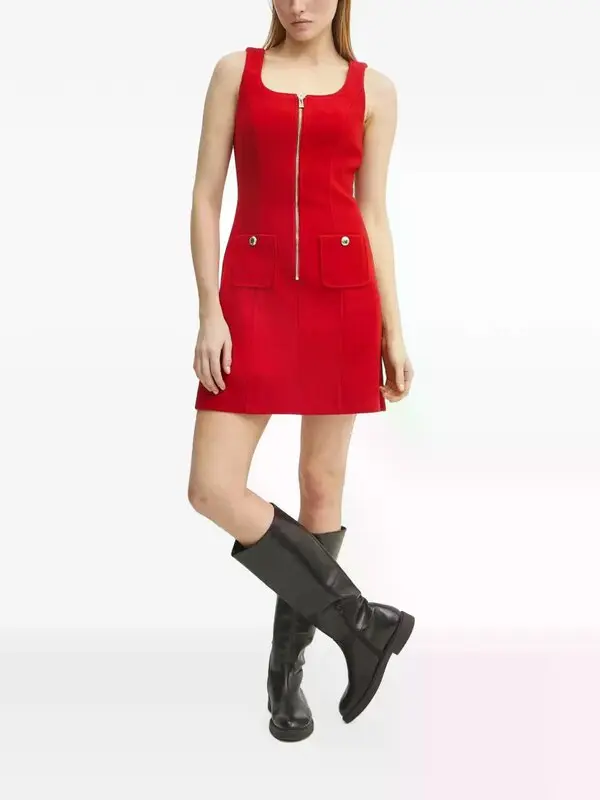 MORGAN Zip-up Patch-pocket Mini Dress