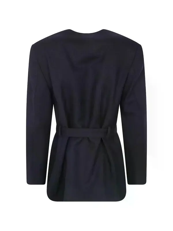BY MALENE BIRGER Emma Fringed Belted Blazer - Blue