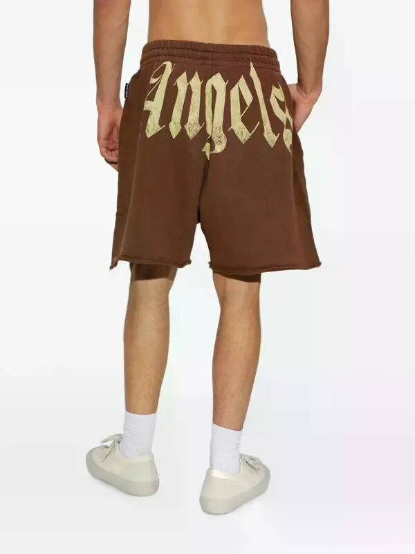 Palm Angels Logo-print Raw-cut Shorts
