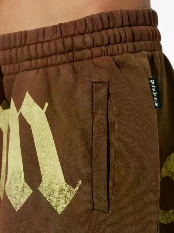 Palm Angels Logo-print Raw-cut Shorts