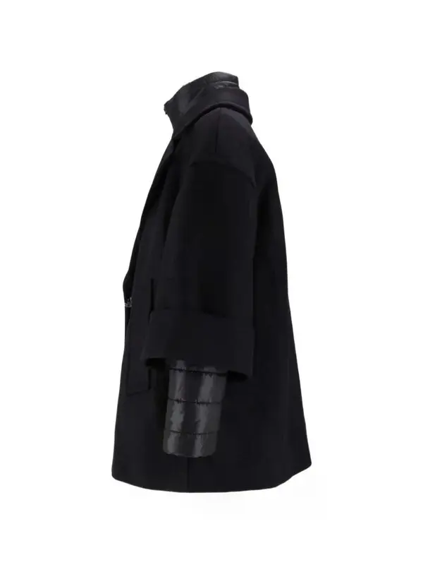 FAY Lobster-claw-fastening Quilted-panel Coat