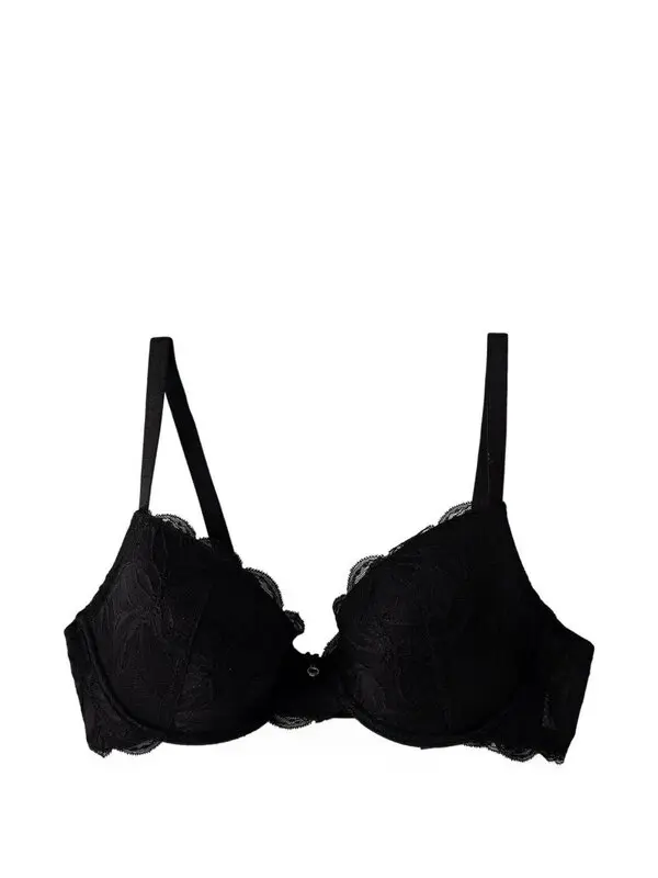 Emporio Armani Lace-trim Push-up Bra - Black