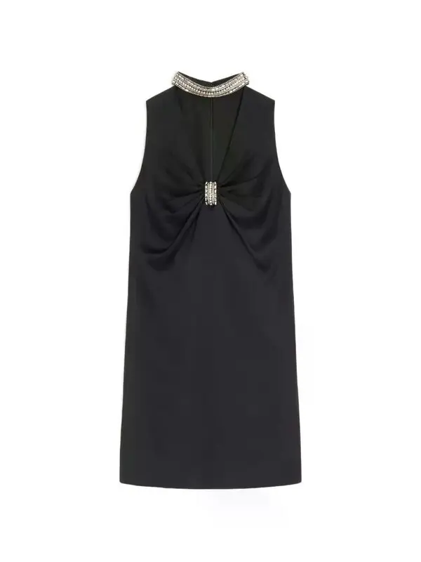 Valentino Garavani Jewel-embellished Ruffled Dress - Black