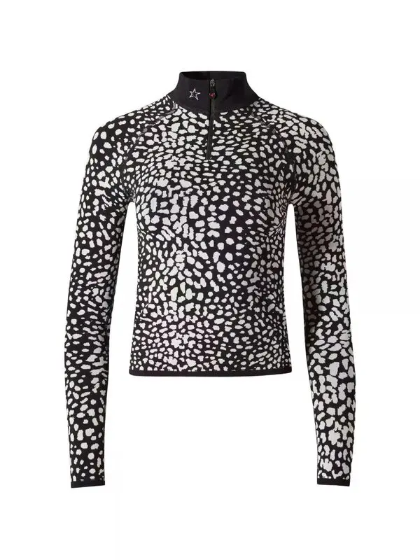 Perfect Moment Jacquard Base Layer Top - Black
