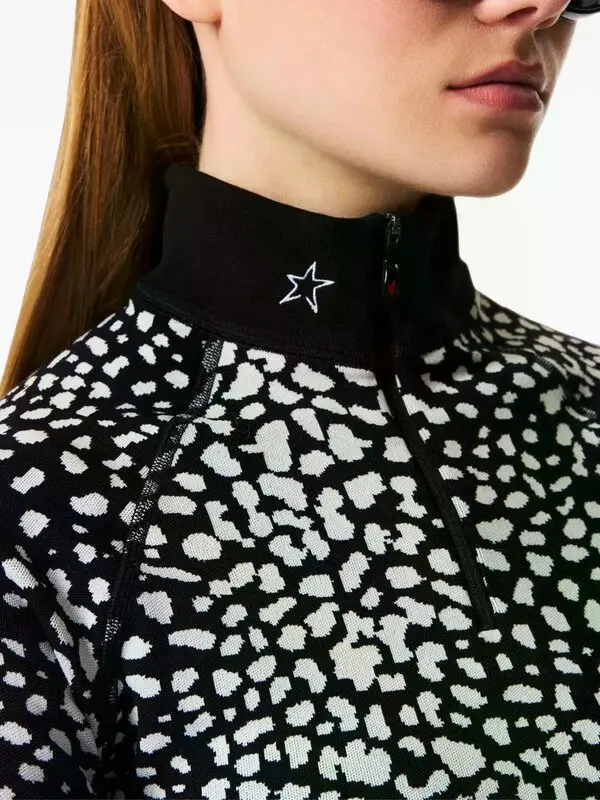 Perfect Moment Jacquard Base Layer Top - Black