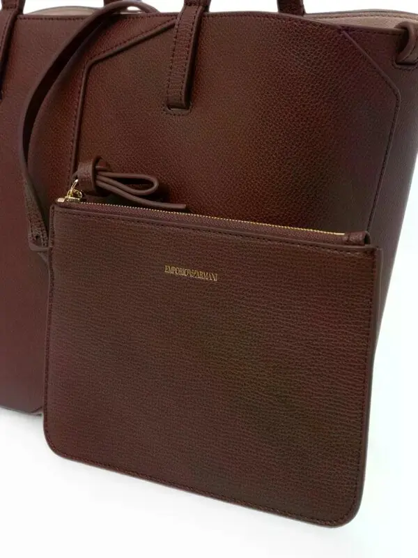 Emporio Armani Grained Leather Tote Bag