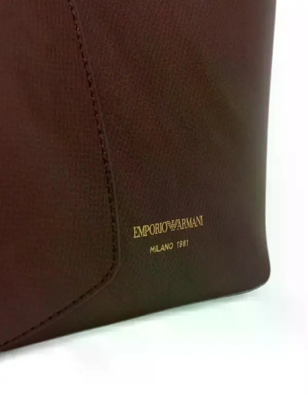 Emporio Armani Grained Leather Tote Bag