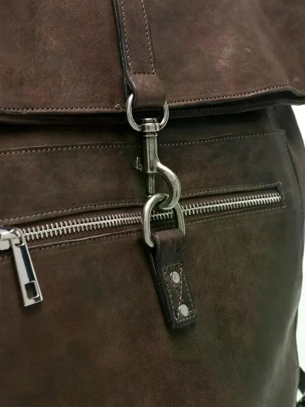 SOMMET Blekleem Roll-top Leather Backpack
