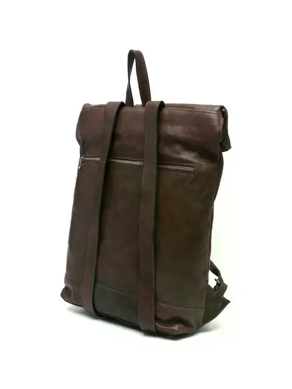 SOMMET Blekleem Roll-top Leather Backpack