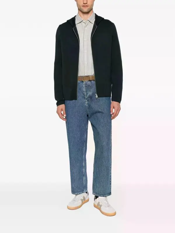 Marc O'polo Zip-up Hooded Cardigan - Blue