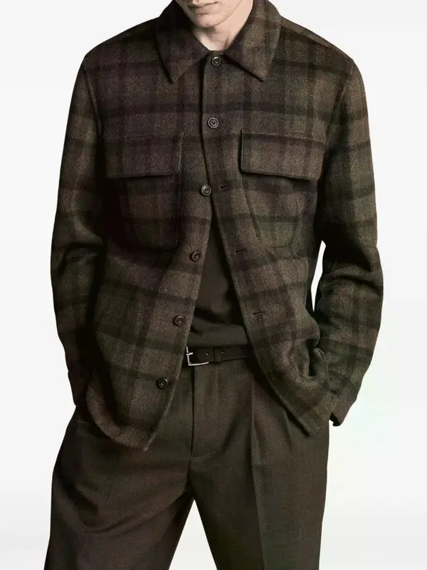 Vince Check-pattern Button-up Jacket