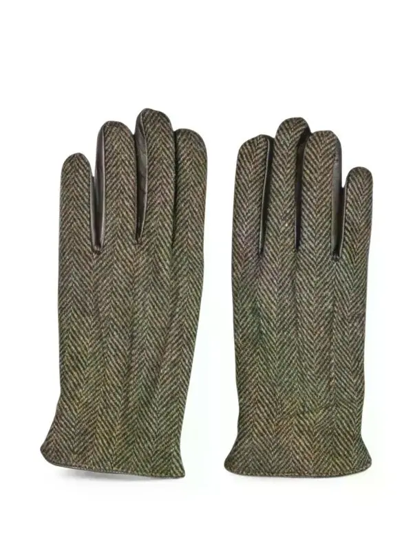 GRAN SASSO Herringbone-pattern Wool Gloves