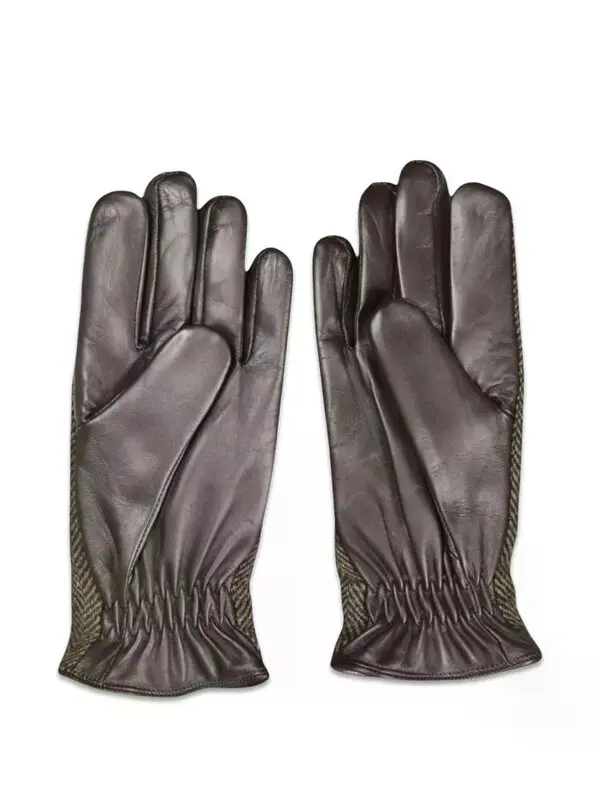 GRAN SASSO Herringbone-pattern Wool Gloves - Neutrals