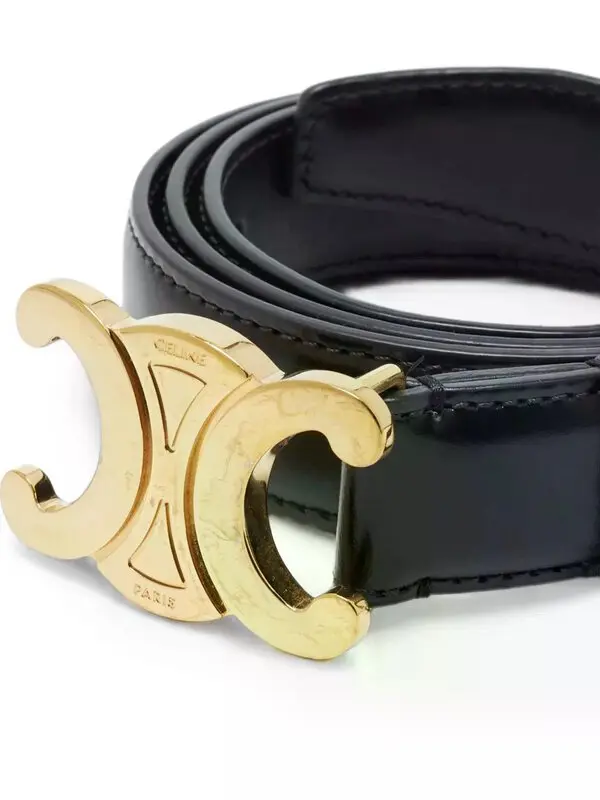 Celine Triomphe Buckle Belt - Black