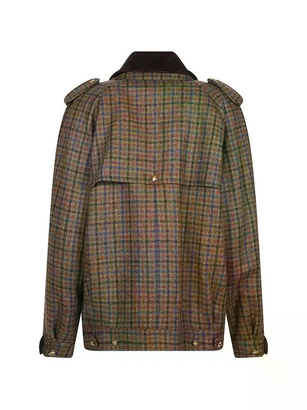BLAZÉ MILANO Check-pattern Corduroy-collar Jacket