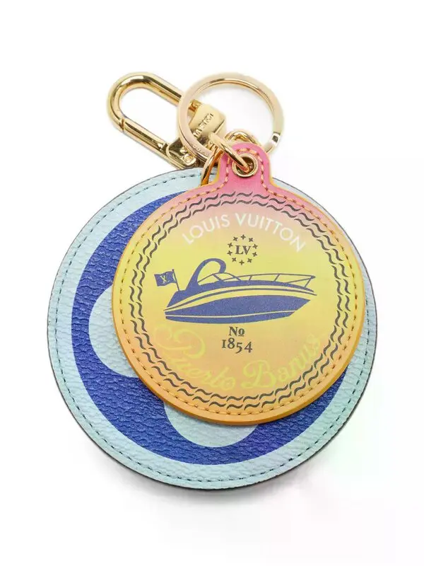 LOUIS VUITTON Illustre Puerto Banus Logo Keyring - Blue