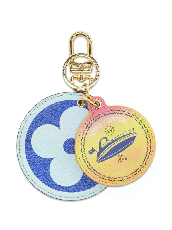 LOUIS VUITTON Illustre Puerto Banus Logo Keyring - Blue