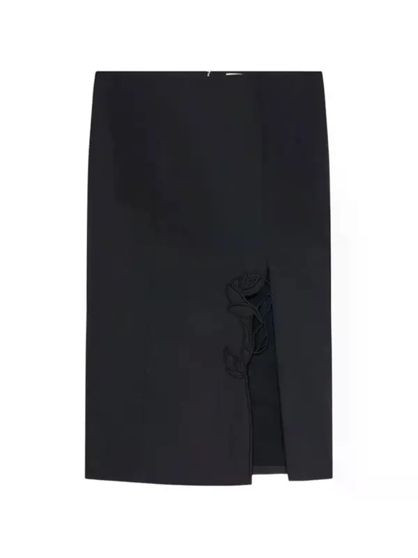 Blumarine Embroidered-slit Midi Skirt