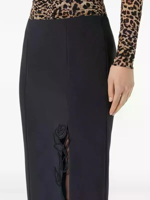 Blumarine Embroidered-slit Midi Skirt