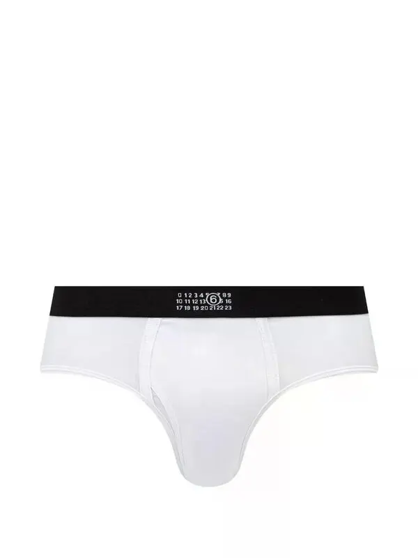 MAISON MARGIELA Numeric Signature Logo-waistband Briefs - White