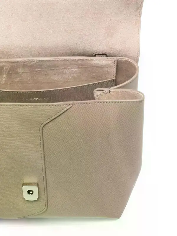 Emporio Armani Grained Leather Tote Bag