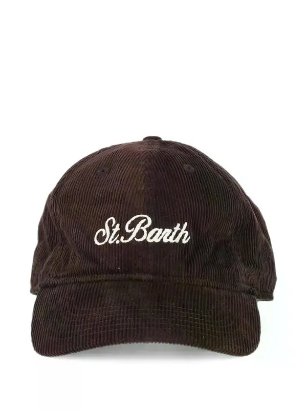 MC2 SAINT BARTH Logo-embroidered Corduroy Baseball Cap - Brown