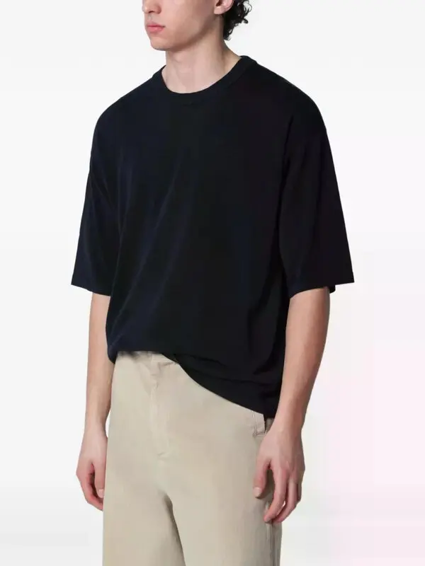 ROBERTO COLLINA Crew-neck Knitted T-shirt - Blue