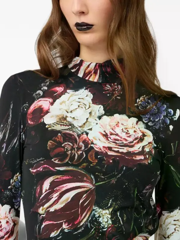 Roberto Cavalli Floral-print Open-back Mini Dress
