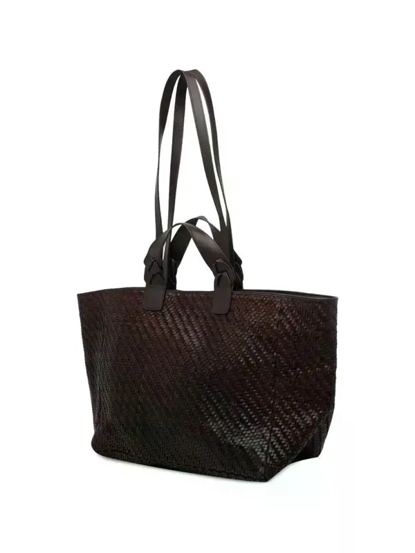 IBELIV Elmio Woven Leather Tote Bag - Brown